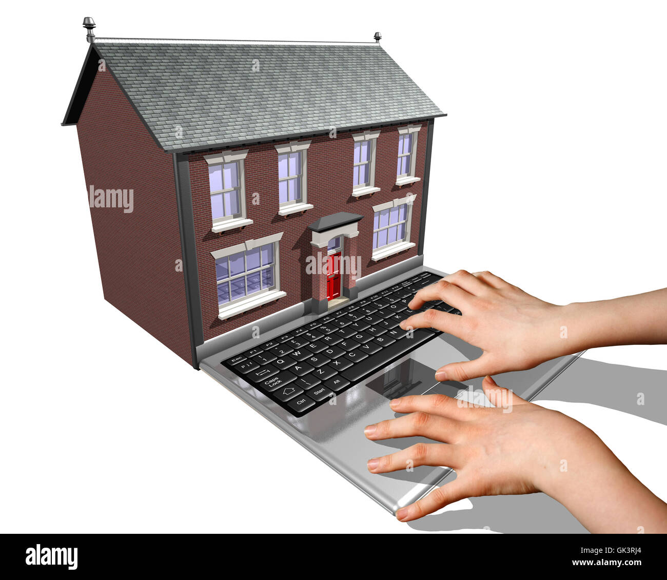 house building laptop Stock Photo - Alamy