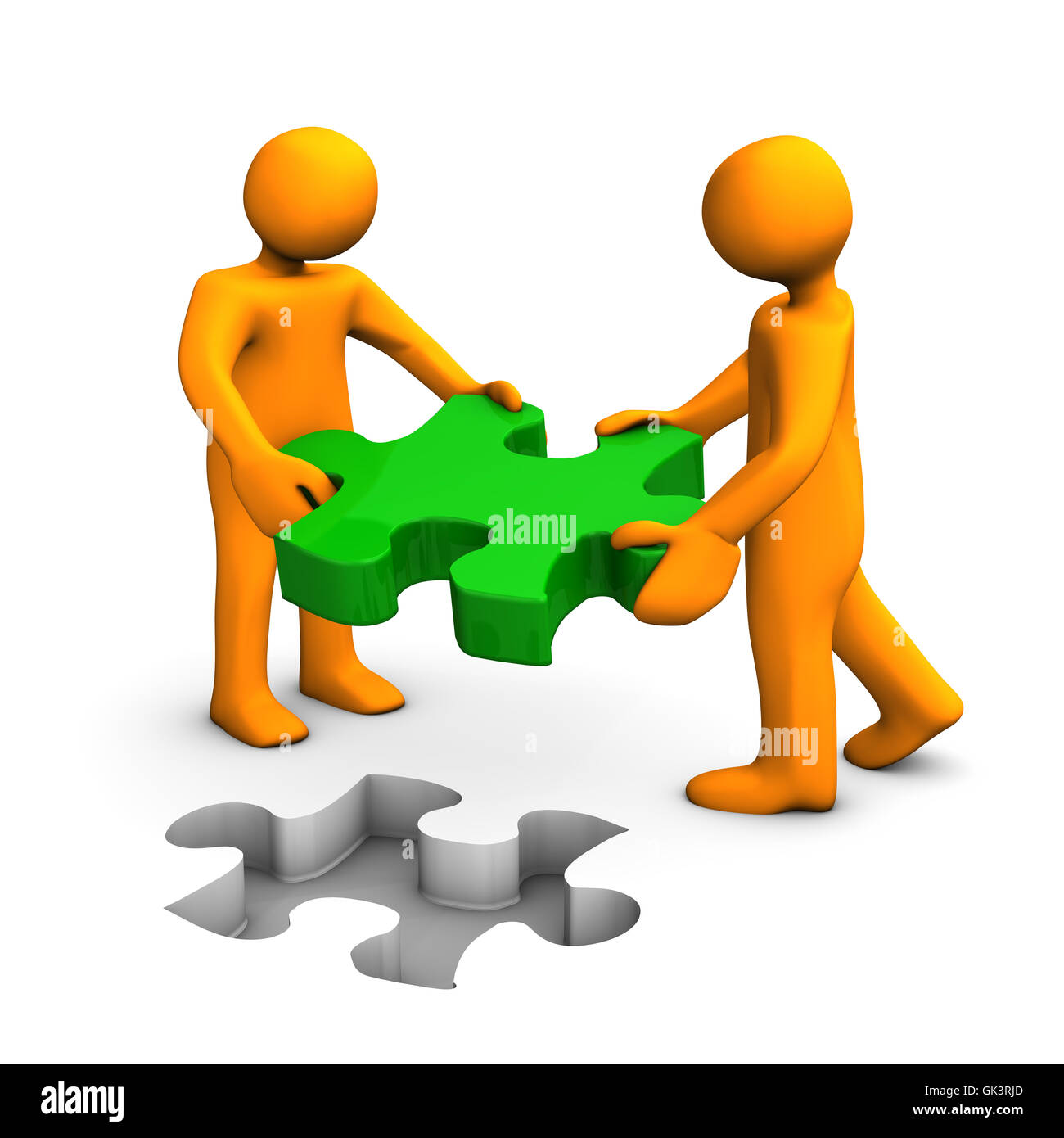 puzzle orange cartoon Stock Photo - Alamy