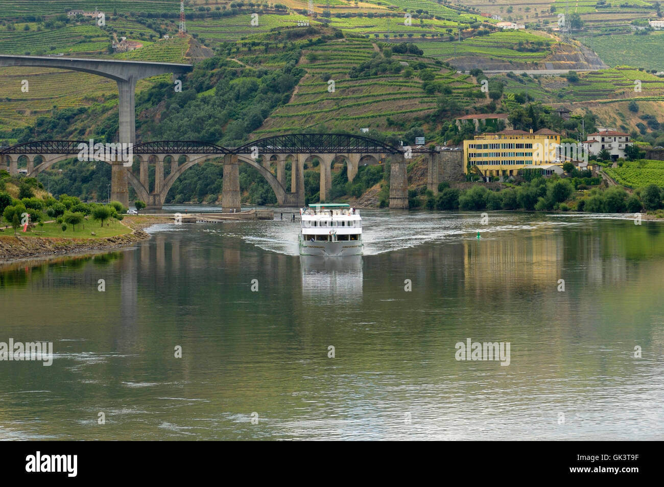 The three bridges at Peso da Régua. Douro Valley river. Portugal Stock ...