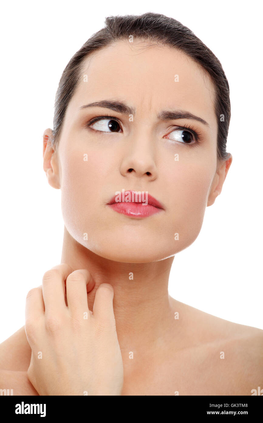 Hand face woman rash hi-res stock photography and images - Alamy