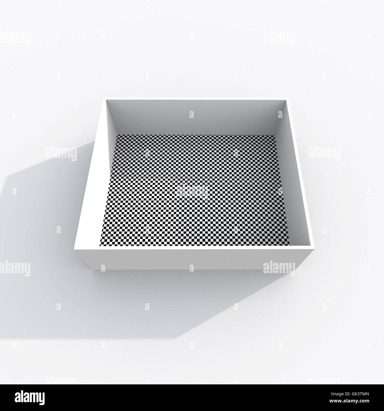 3d interior rendering of empty checked box Stock Photo - Alamy