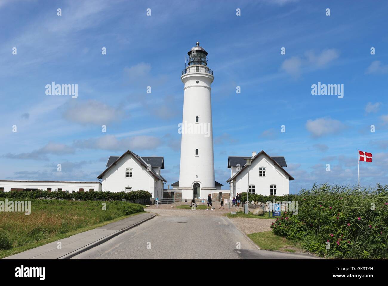 Lighthouse in Hirtshals, Denmark, erected in 1863. Hirtshals is an ...