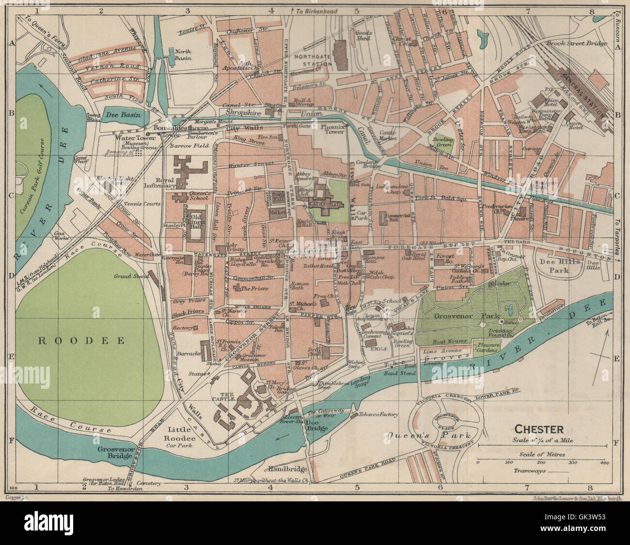 Map of chester england hi-res stock photography and images - Alamy