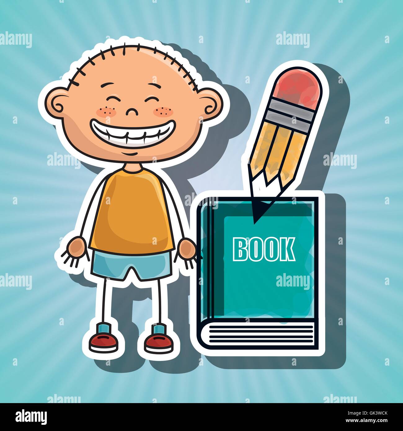 boy student book pencil Stock Vector Image & Art - Alamy