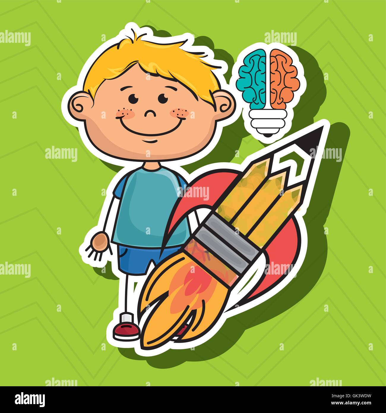 boy idea brain Stock Vector Image & Art - Alamy