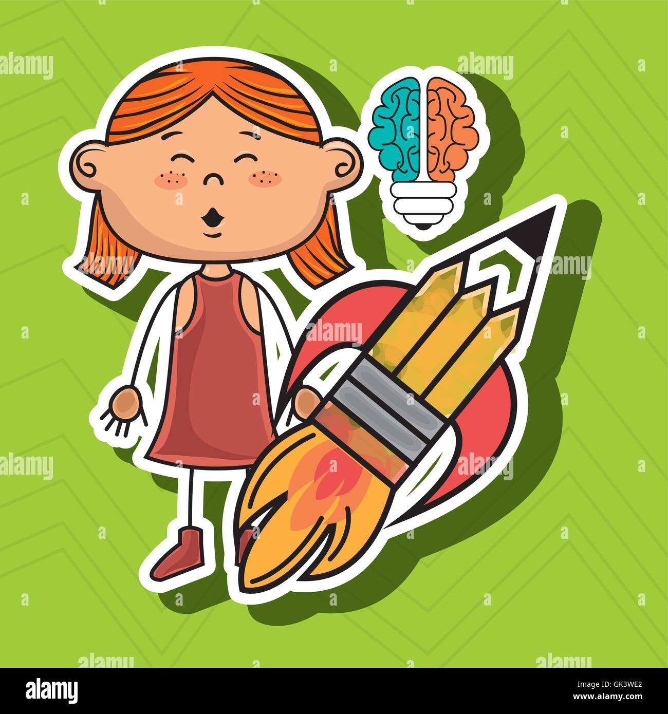girl idea brain Stock Vector Image & Art - Alamy
