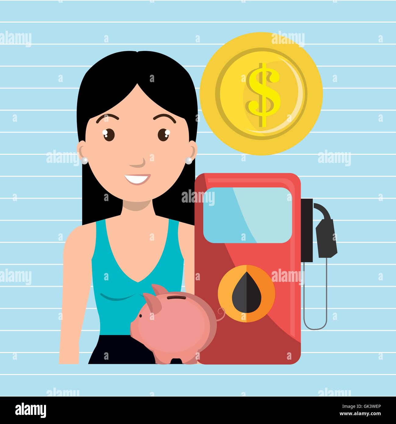 woman gasoline station Stock Vector Image & Art - Alamy