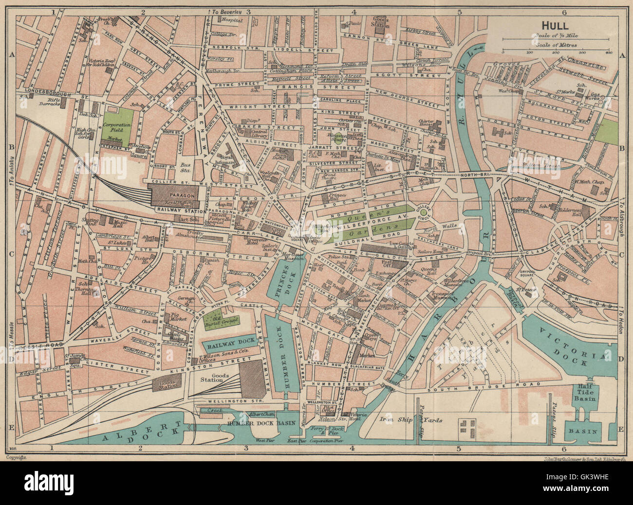 HULL. Vintage town city map plan. Yorkshire, 1939 Stock Photo - Alamy