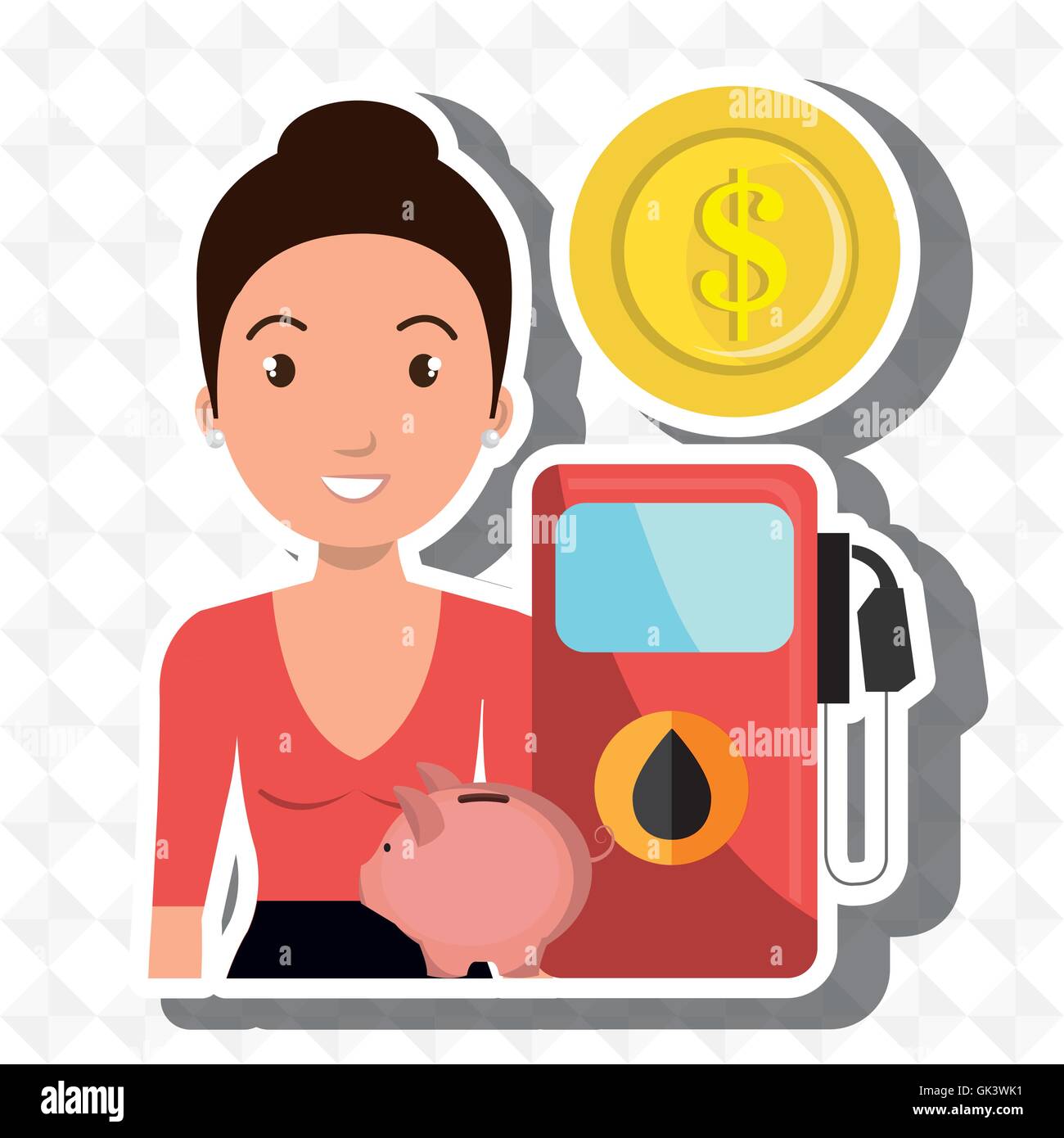 Woman car petrol station Cut Out Stock Images & Pictures - Alamy