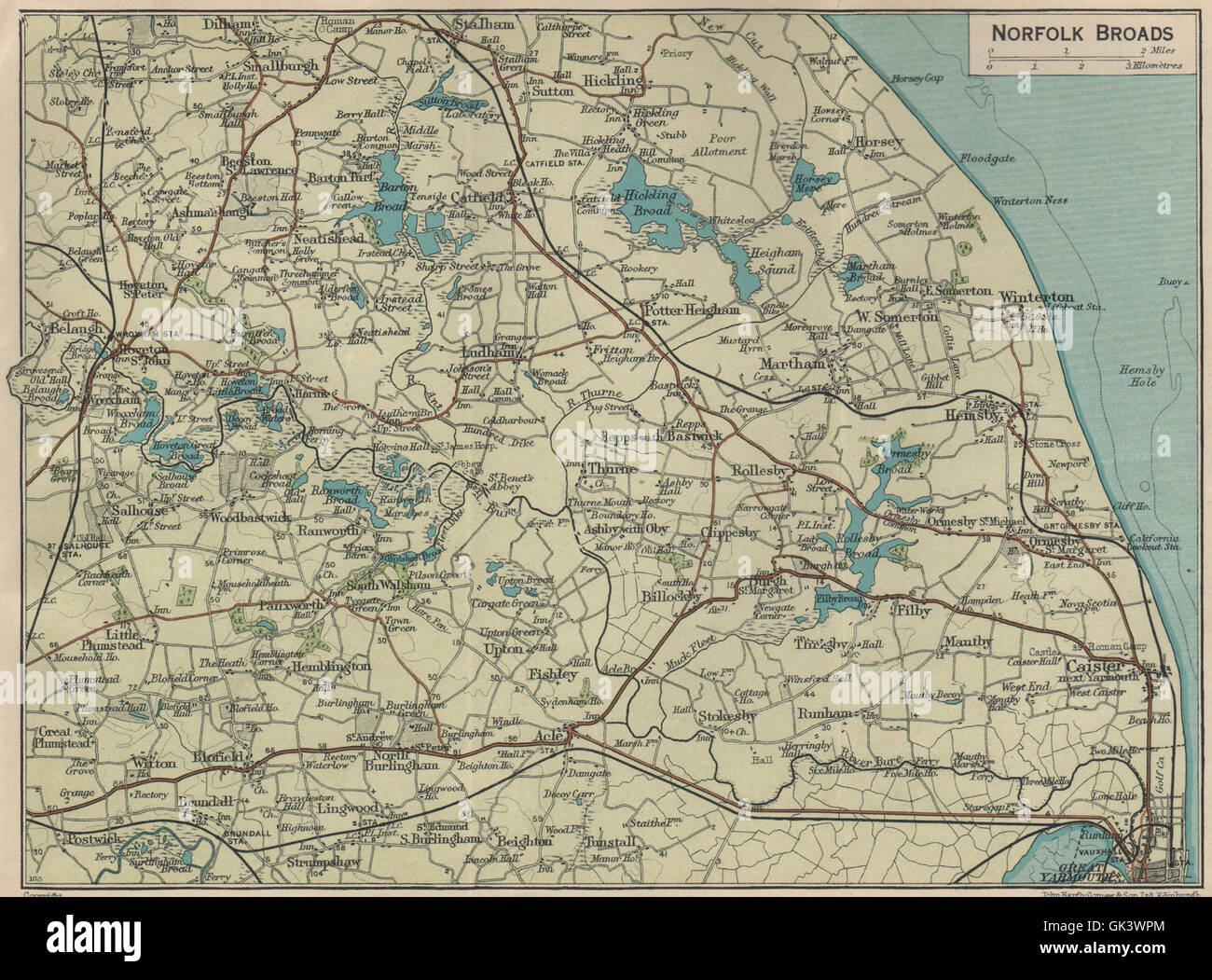 NORFOLK BROADS. Great Yarmouth. Caister Winterton Wroxham, 1939 vintage ...