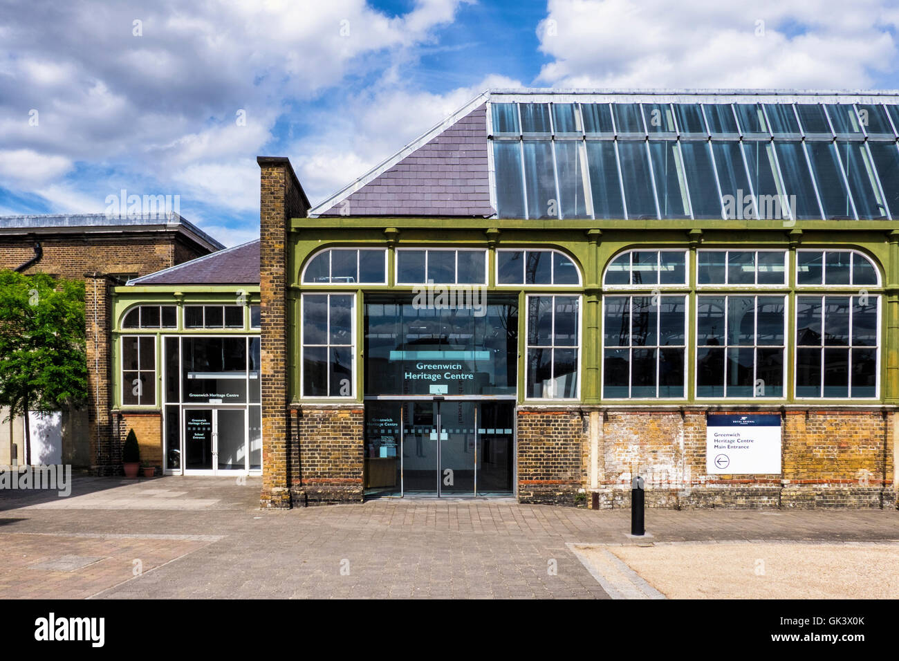 Woolwich, London.Greenwich Heritage Centre building exterior at Royal ...