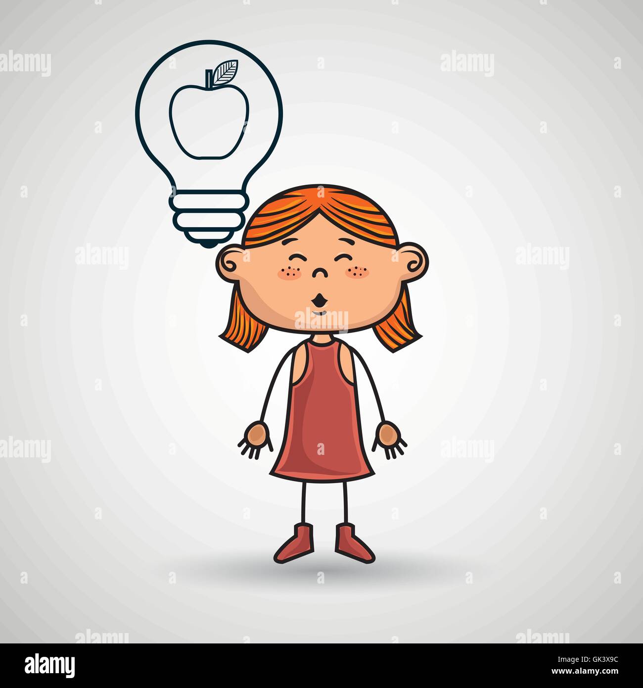 girl idea gears icon Stock Vector Image & Art - Alamy