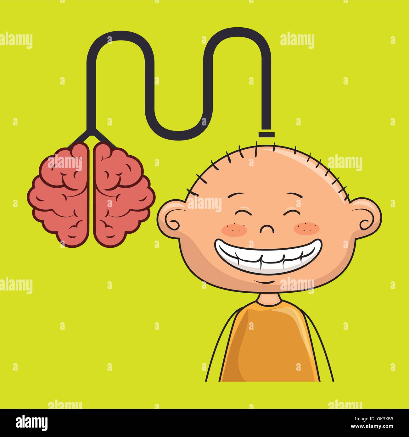 Boy cartoon brain idea Stock Vector Images - Alamy