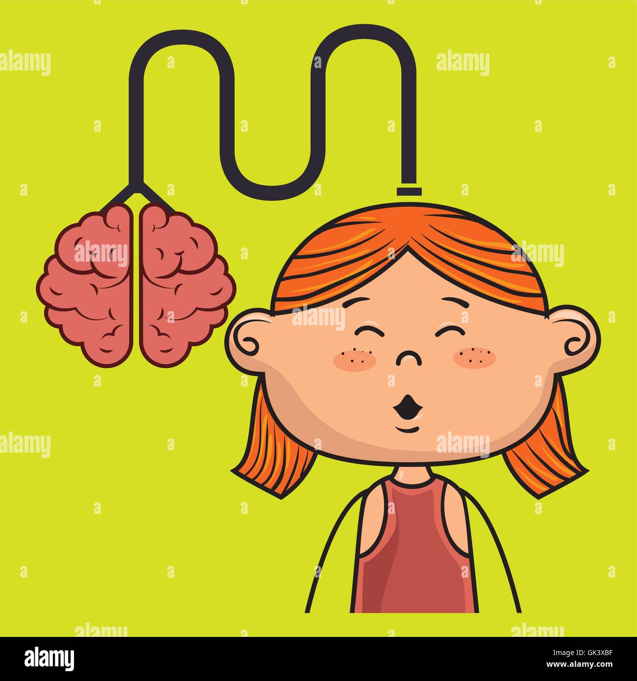 girl brain cable idea Stock Vector Image & Art - Alamy