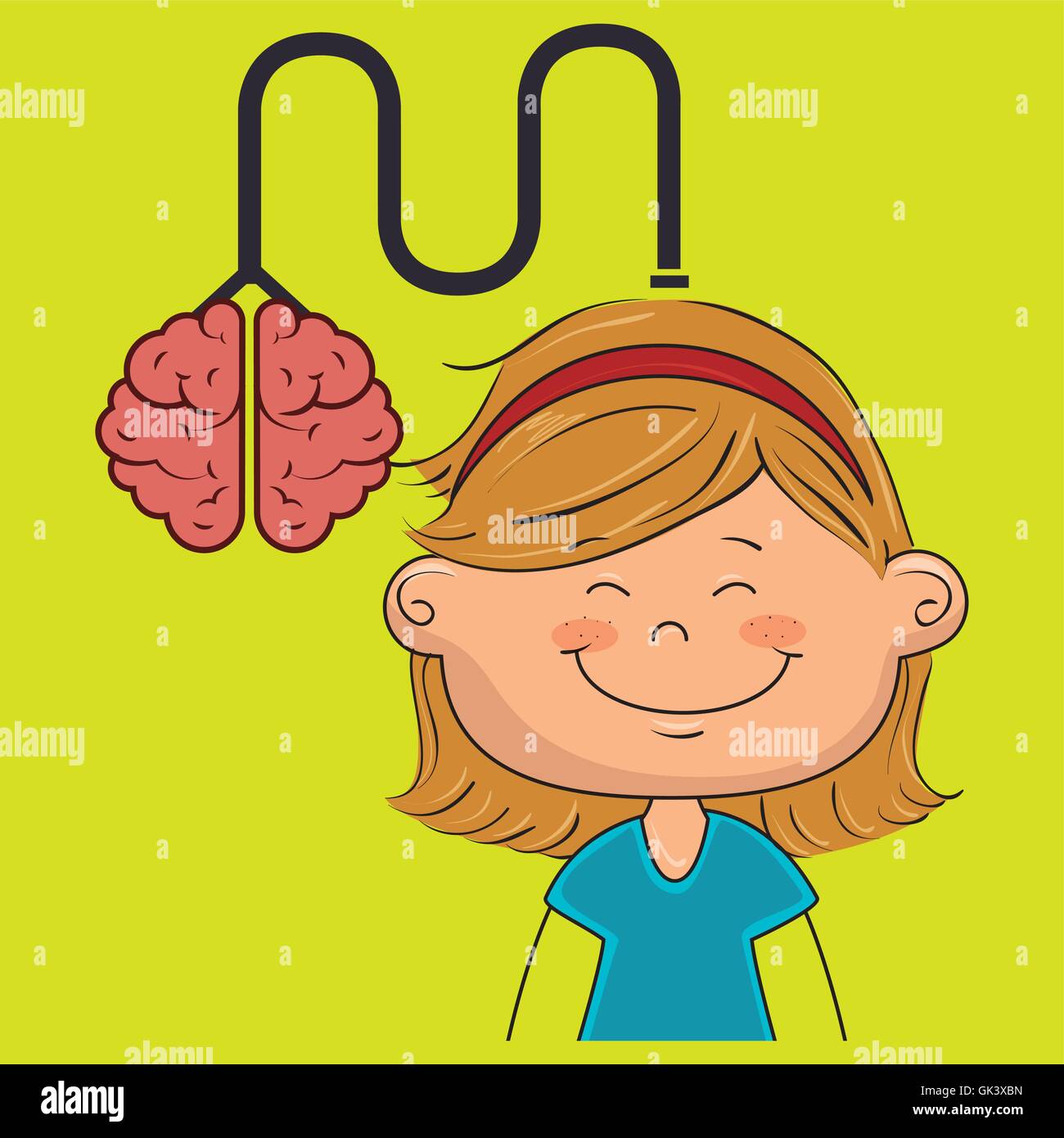Girl Cartoon Brain Idea Stock Photos & Girl Cartoon Brain Idea Stock ...