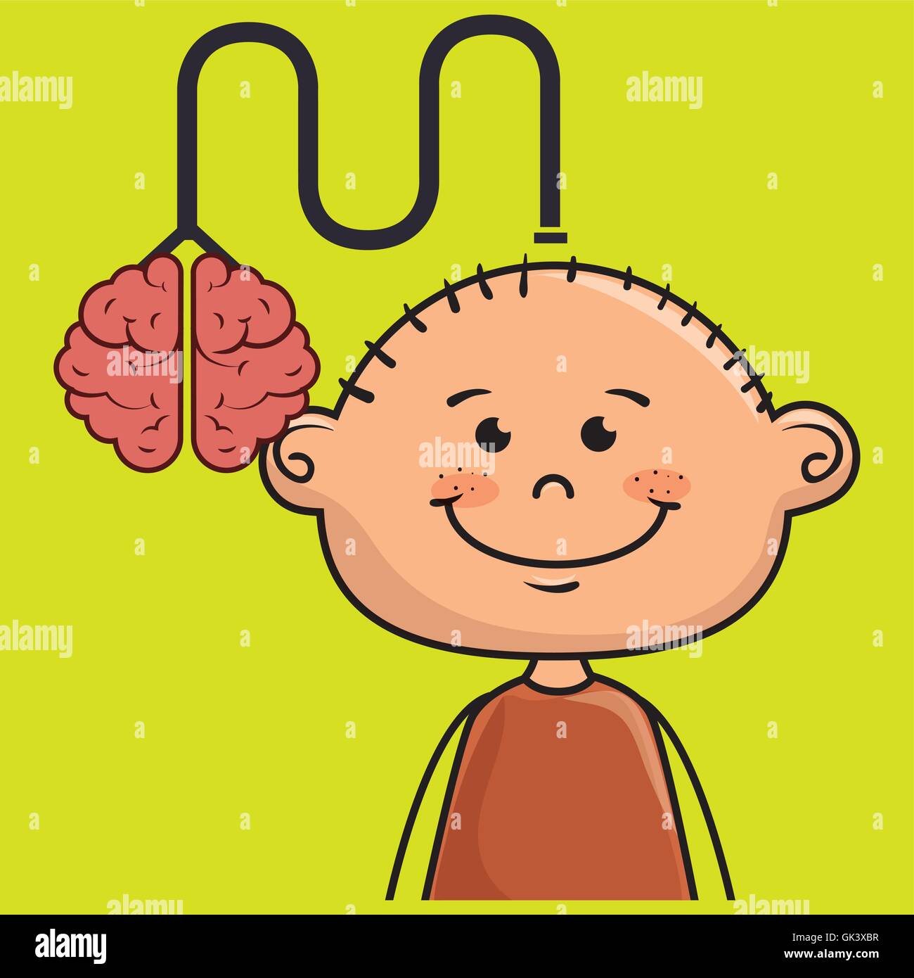 Boy cartoon brain idea Stock Vector Images - Alamy