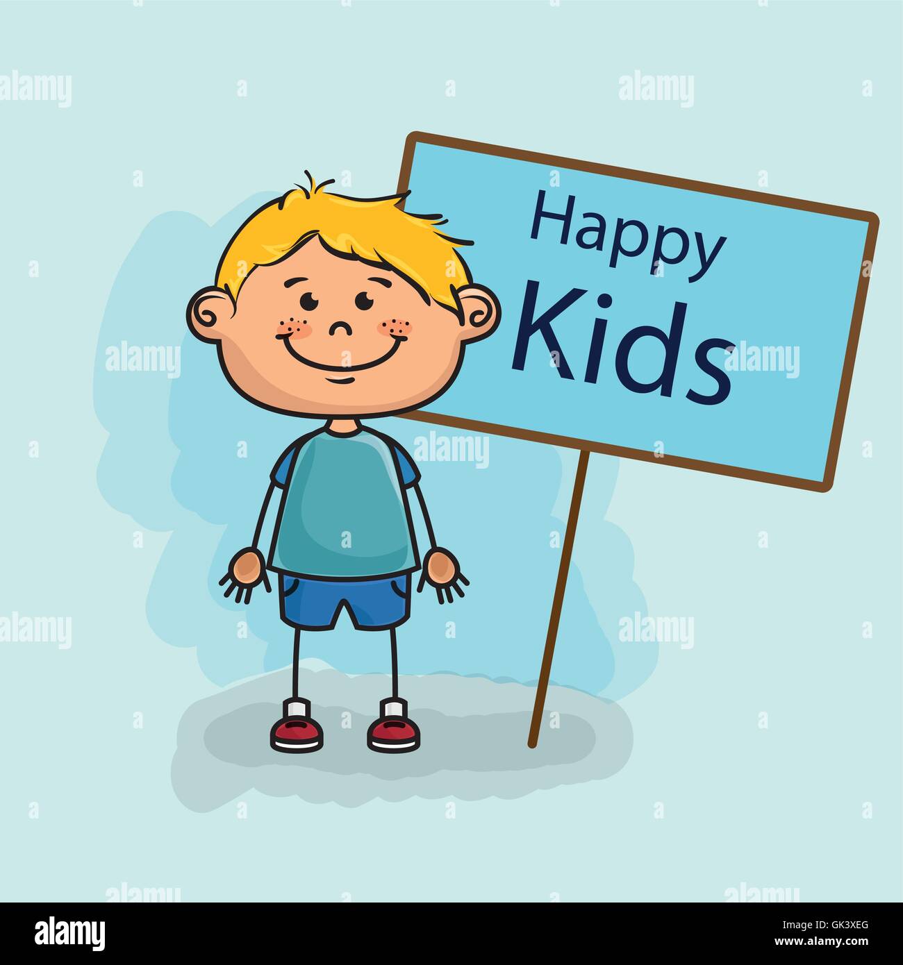 boy kids happy poster Stock Vector Image & Art - Alamy