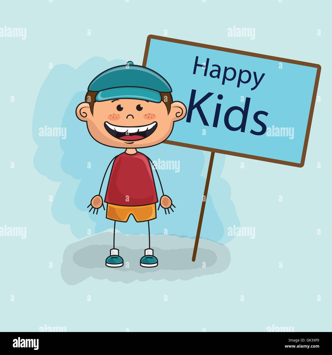boy kids happy poster Stock Vector Image & Art - Alamy