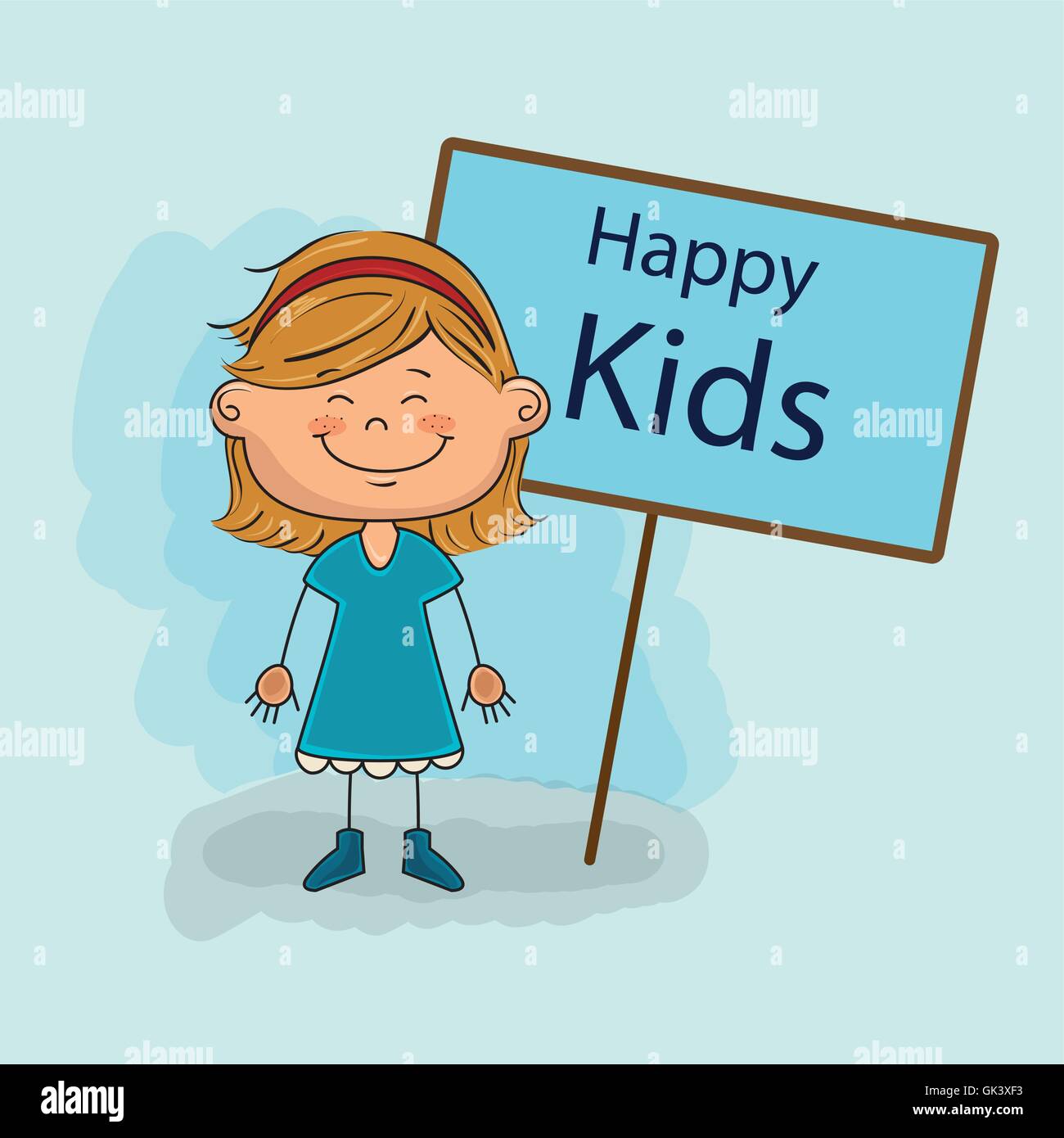 girl kids happy poster Stock Vector Image & Art - Alamy