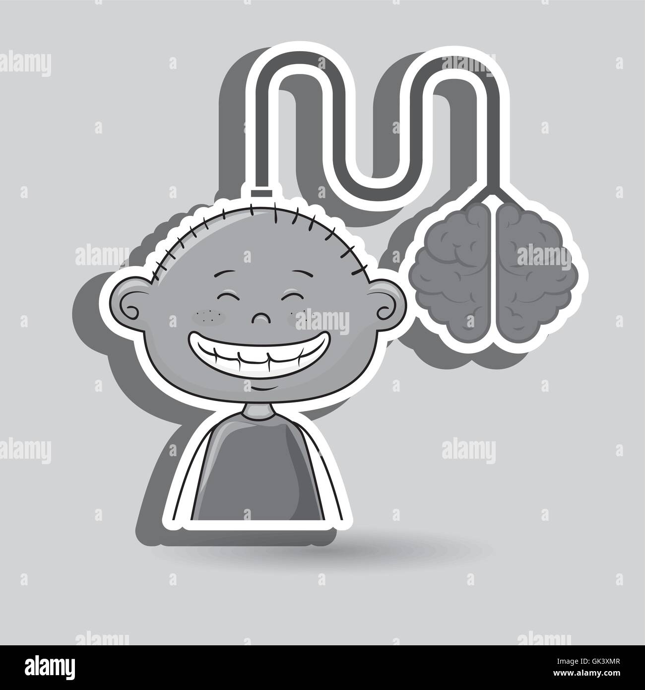 Boy cartoon brain idea Stock Vector Images - Alamy