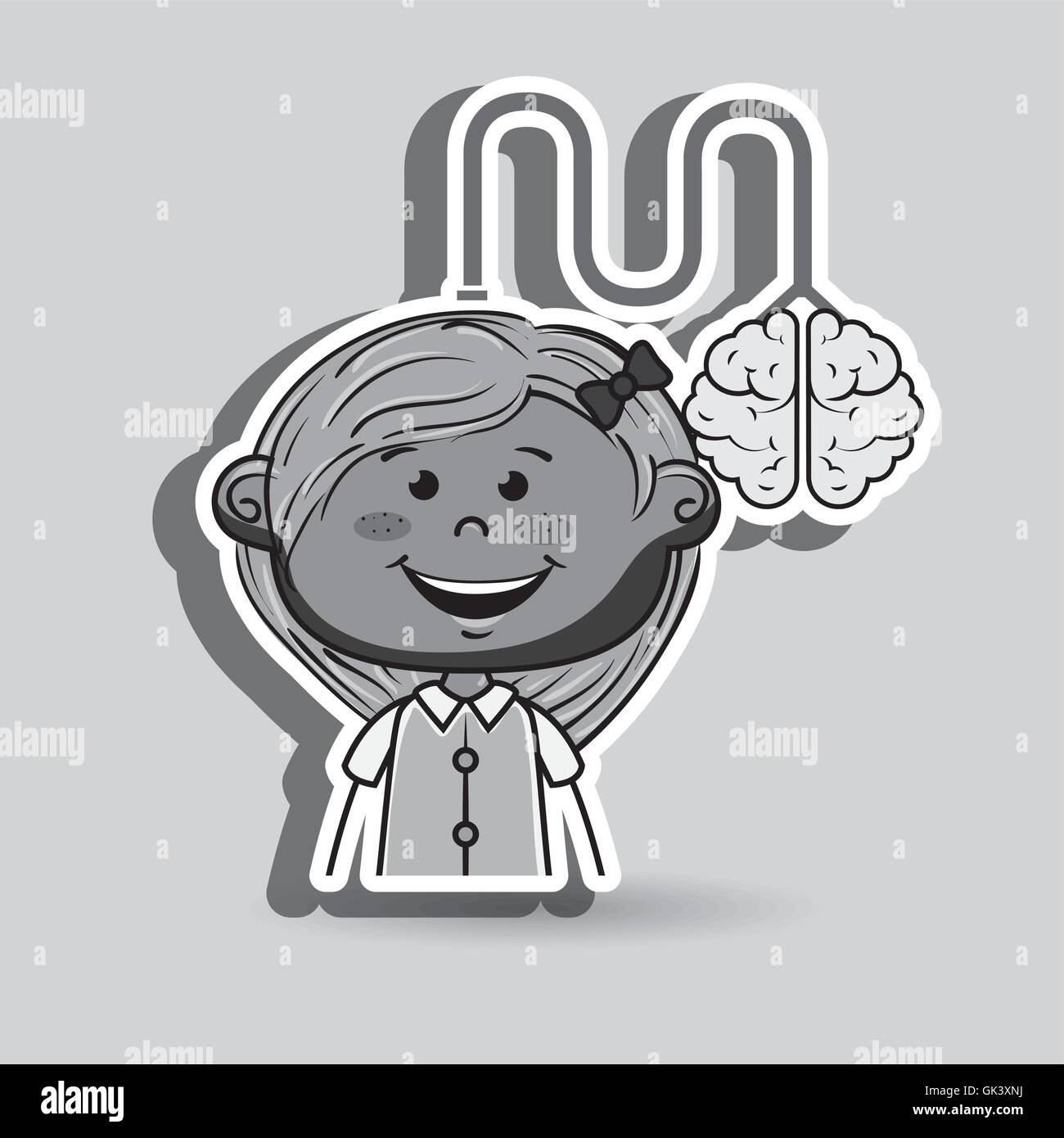 girl brain cable idea Stock Vector Image & Art - Alamy