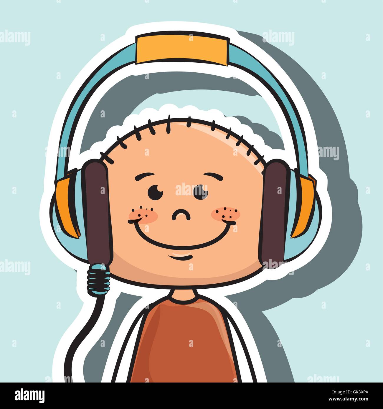 Rock headphones icon flat Stock Vector Images - Alamy