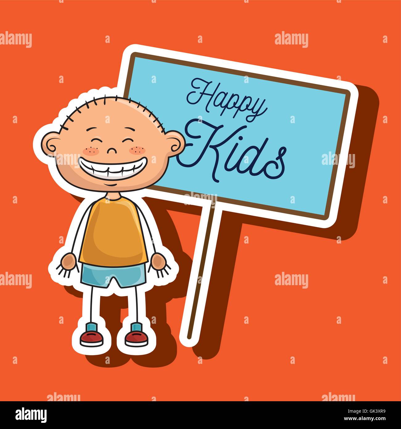 boy kids happy poster Stock Vector Image & Art - Alamy