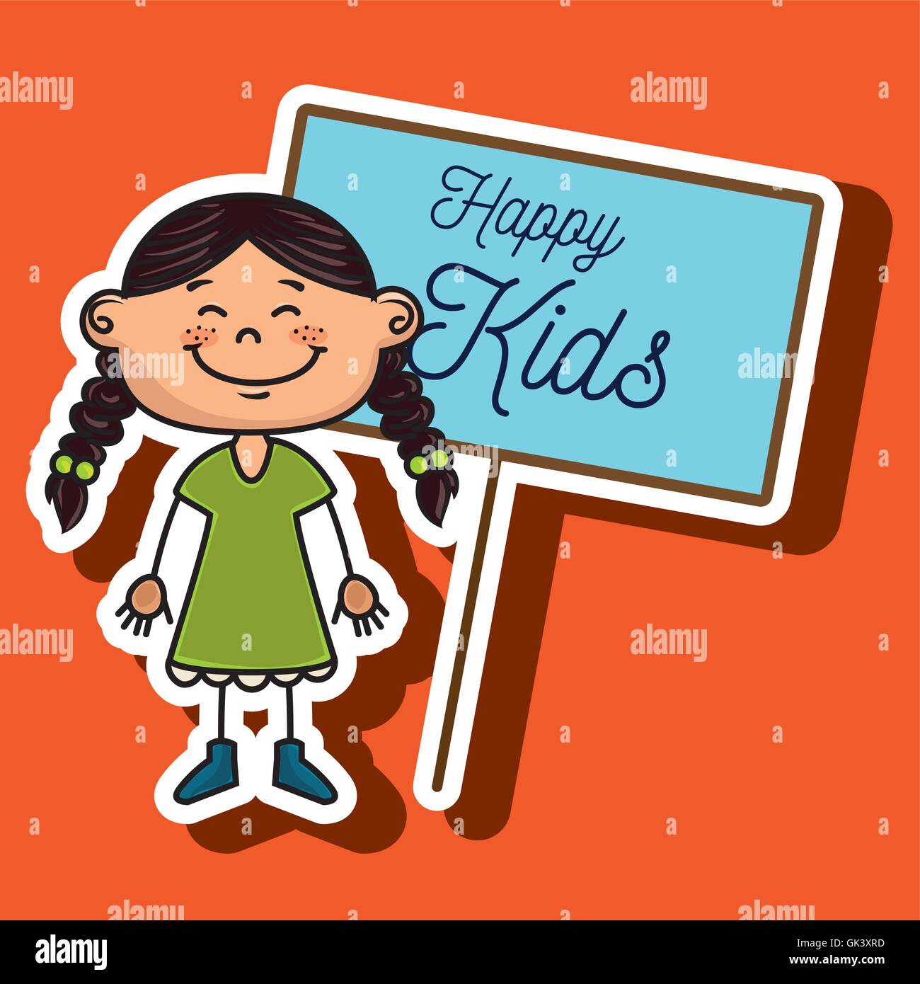 girl kids happy poster Stock Vector Image & Art - Alamy