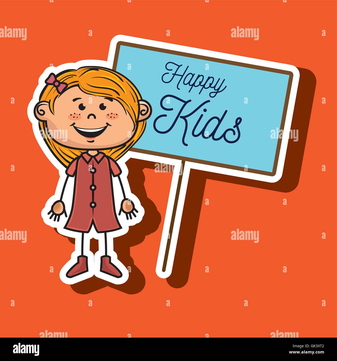girl kids happy poster Stock Vector Image & Art - Alamy