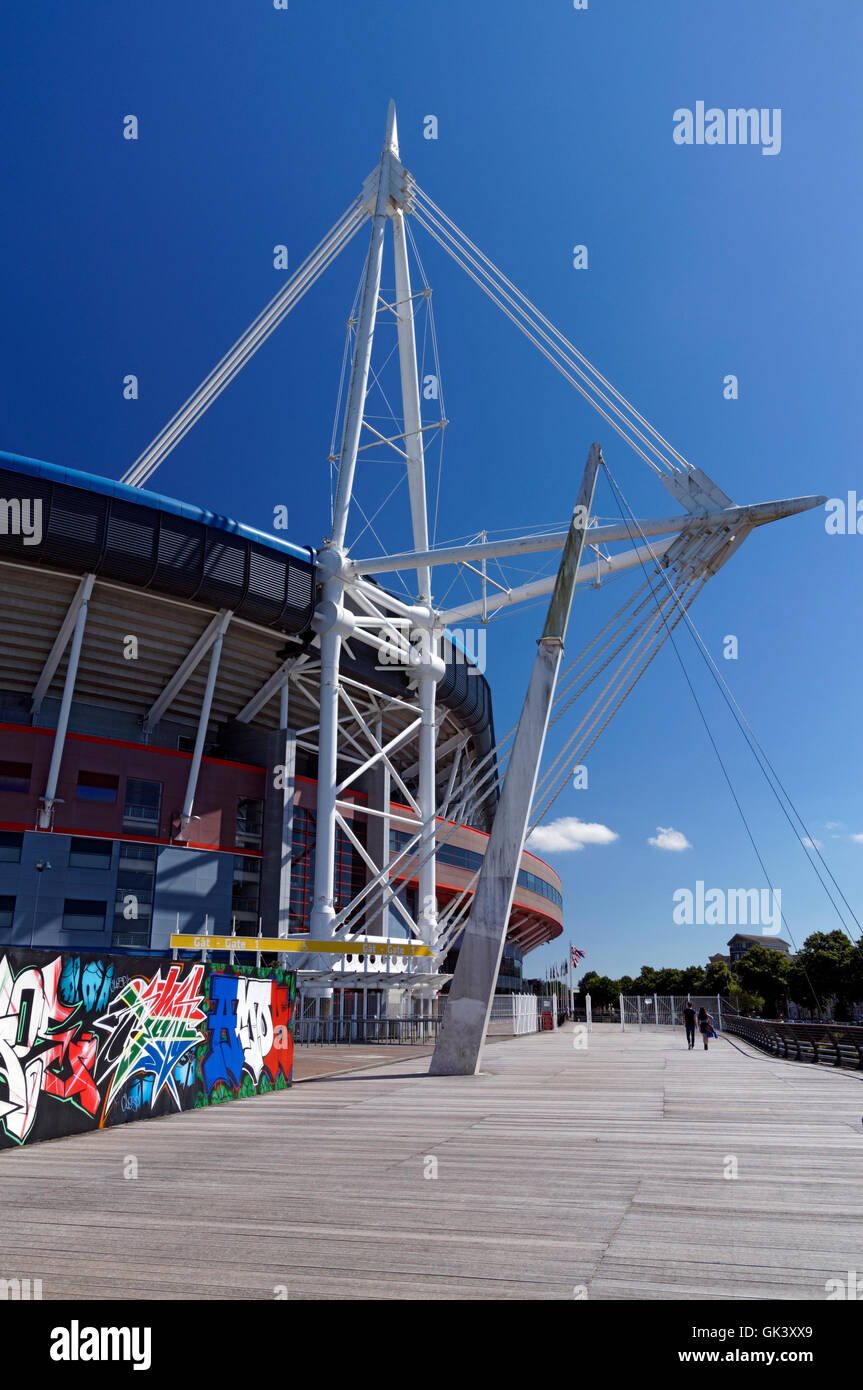 Millennium Stadium and Riverside Walk, Cardiff, Wales Stock Photo - Alamy