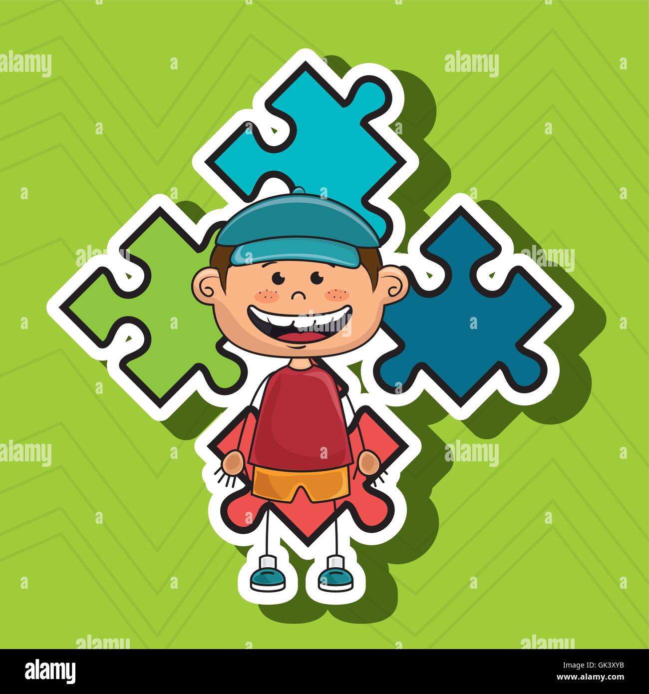 boy kids puzzle icon Stock Vector Image & Art - Alamy