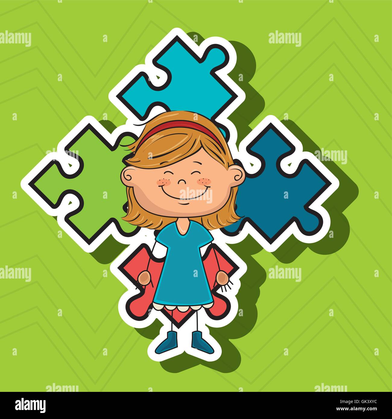 girl kids puzzle icon Stock Vector Image & Art - Alamy