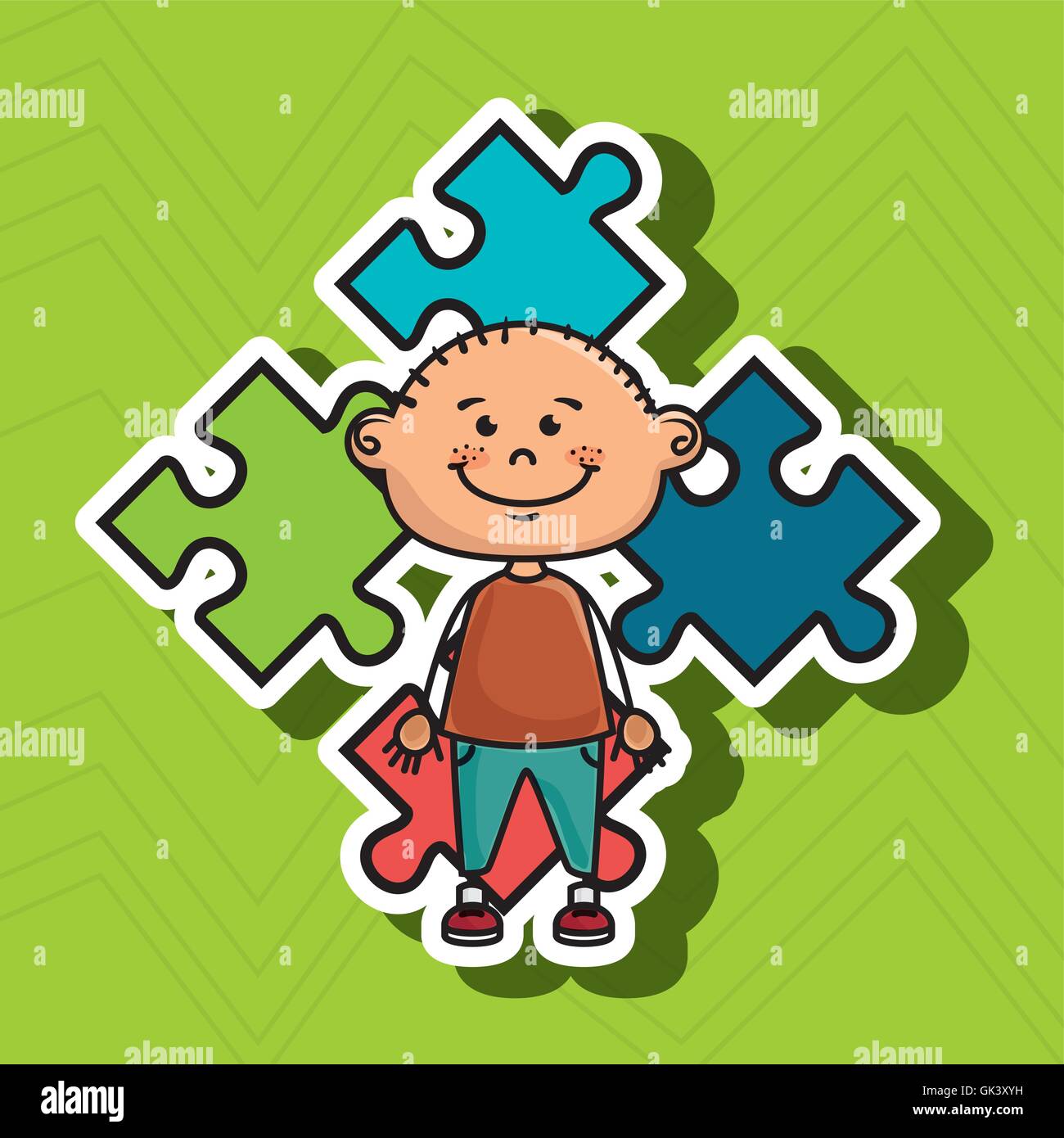boy kids puzzle icon Stock Vector Image & Art - Alamy