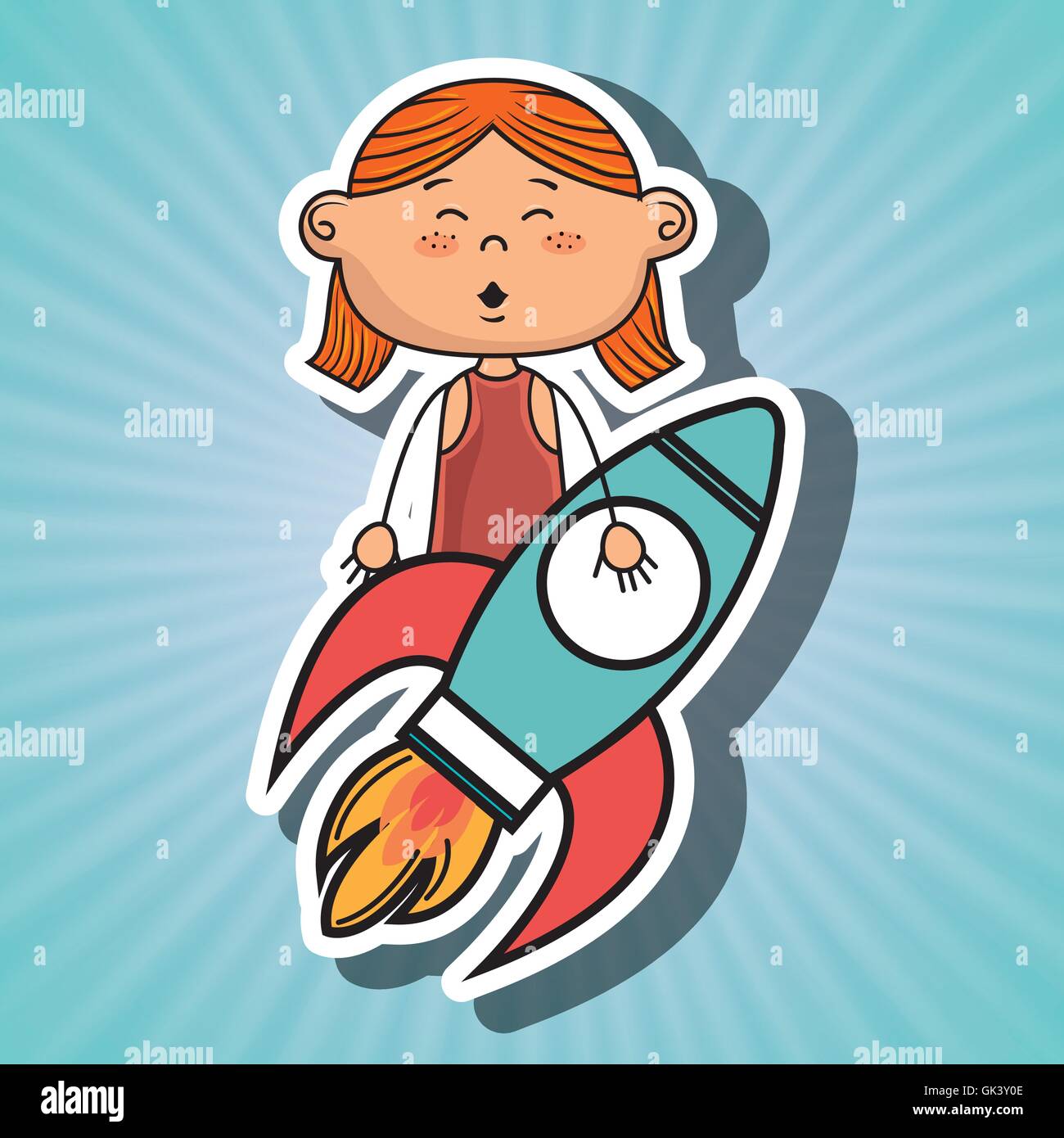 girl idea happy Stock Vector Image & Art - Alamy