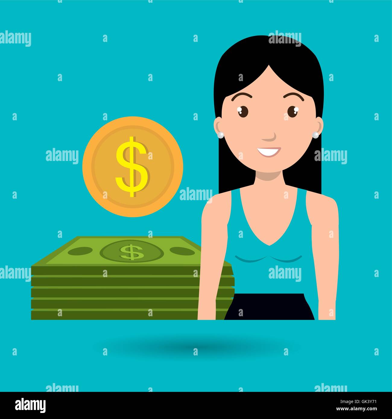 woman dollar money Stock Vector Image & Art - Alamy