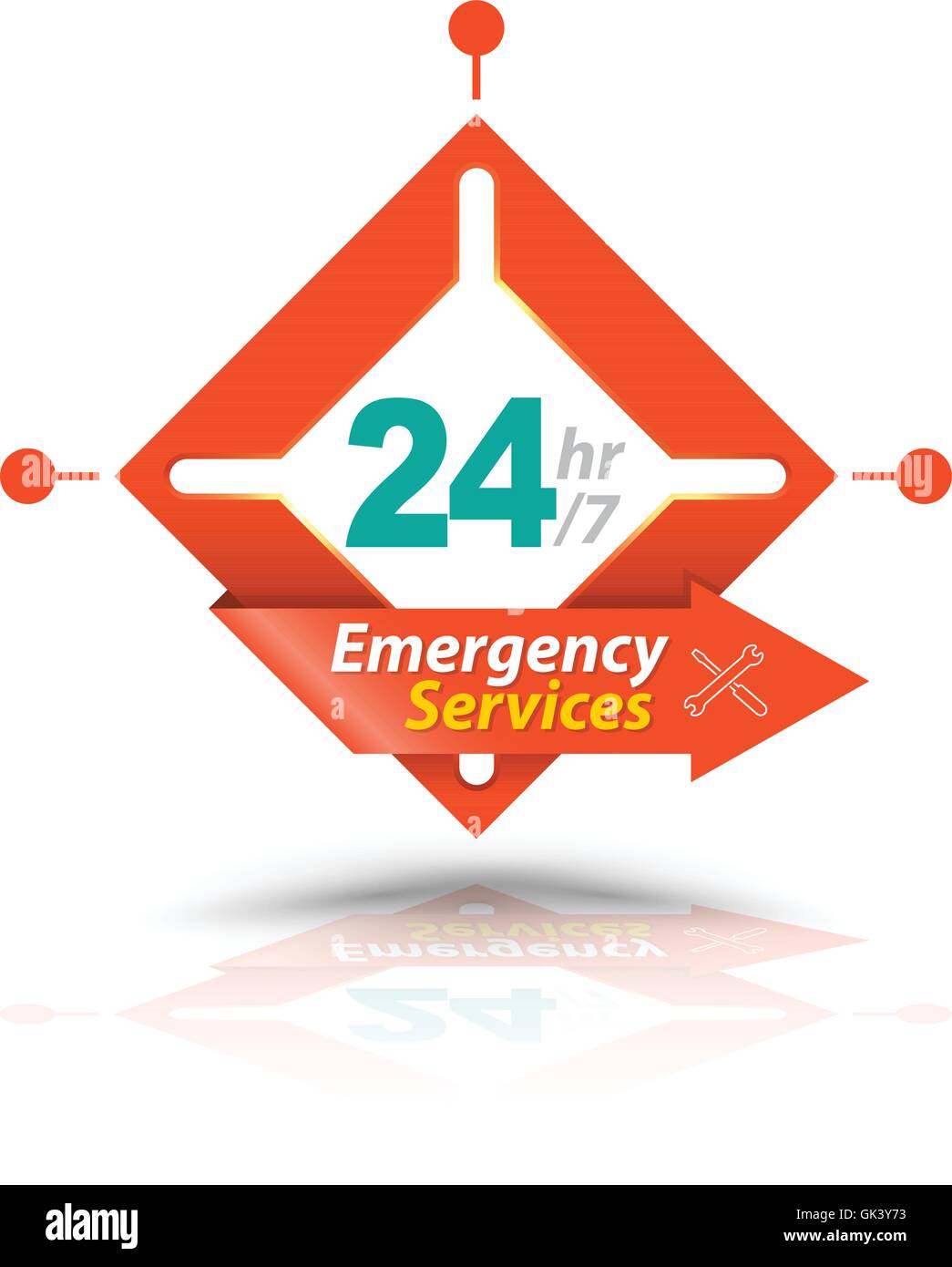 Emergency services 24 hours icon. Vector illustration Stock Vector ...