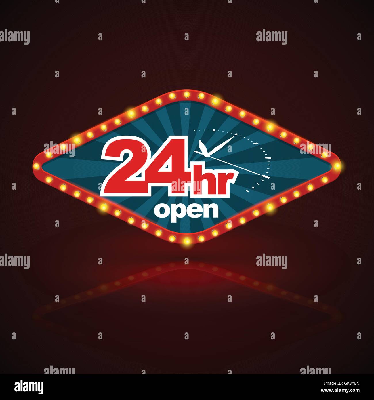 24hr services with clock scale logo. Vector illustration Stock Vector ...