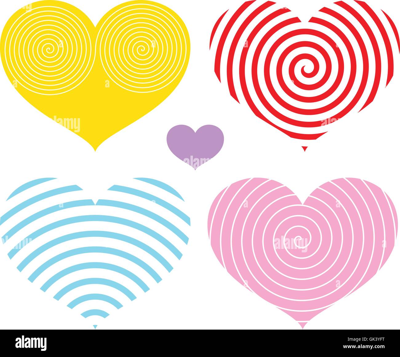 Heart swirl line set. Vector illustration Stock Vector Image & Art - Alamy
