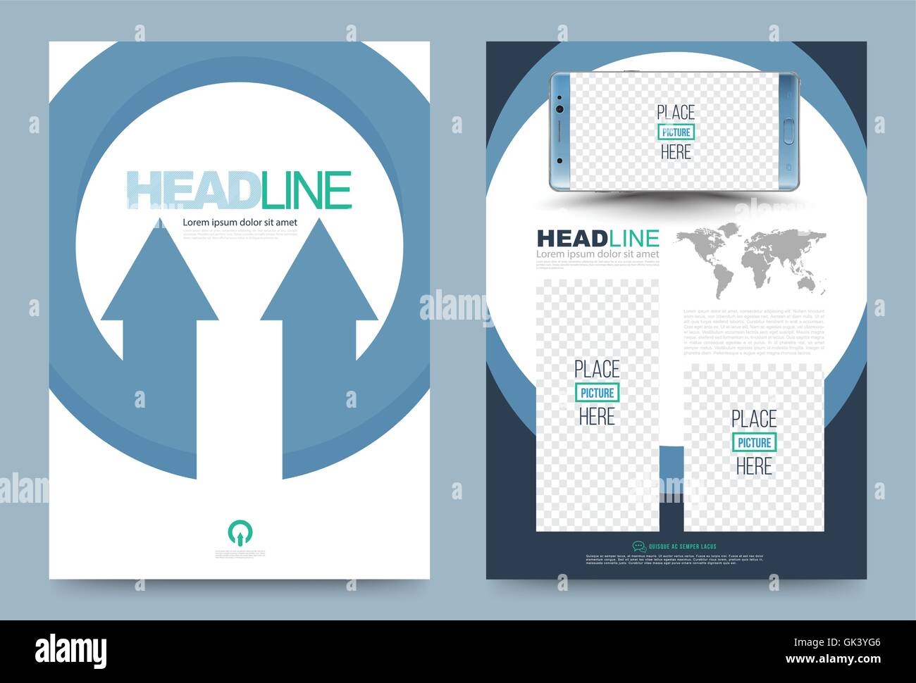 Blue Annual Report Brochure Flyer Design Template Vector Circle Arrow