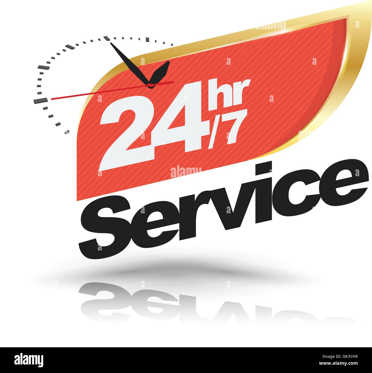 24hr services with clock scale logo. Vector illustration Stock Vector ...