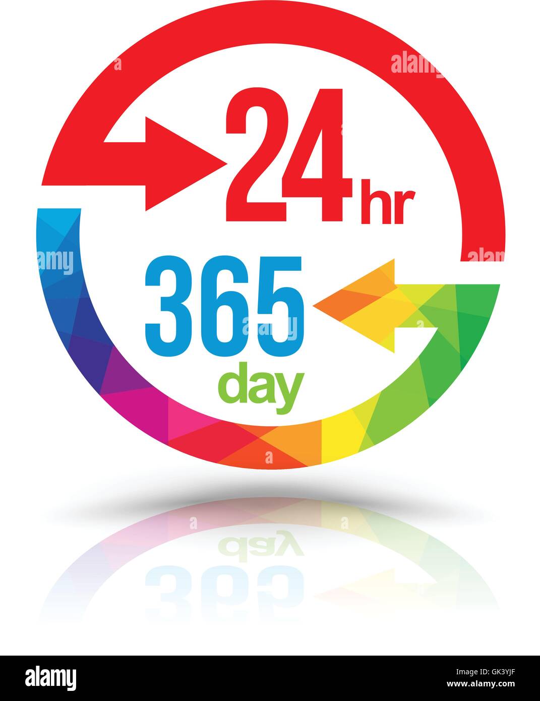 24hr services with clock scale logo. Vector illustration Stock Vector ...