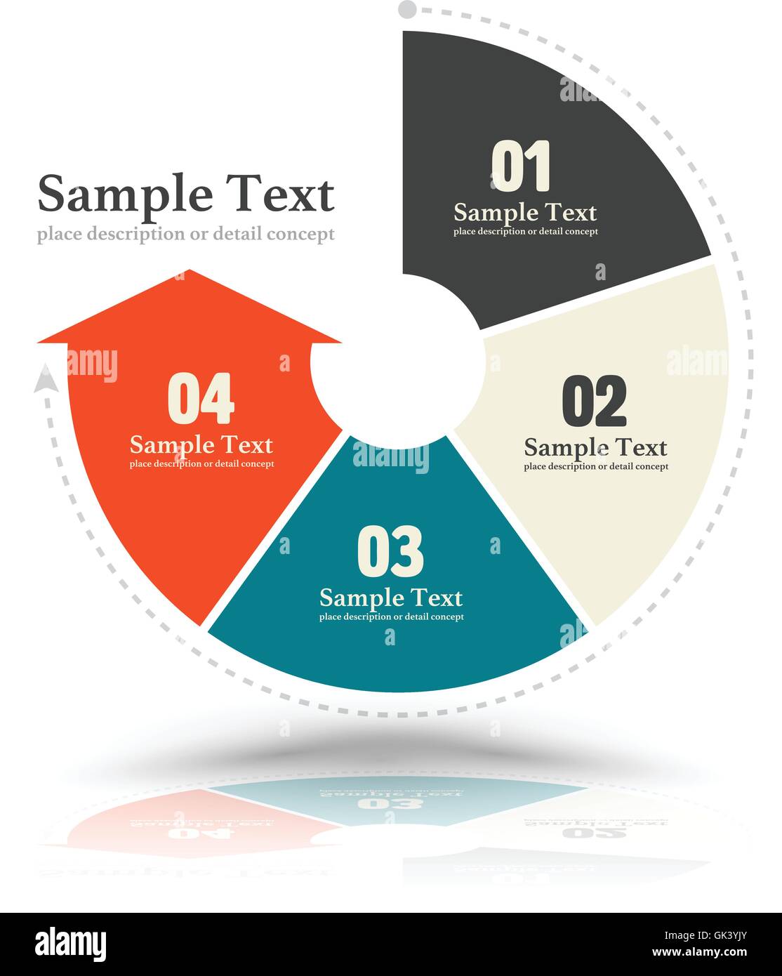 Continual circle arrow multicolor graph, infographic, business plan ...