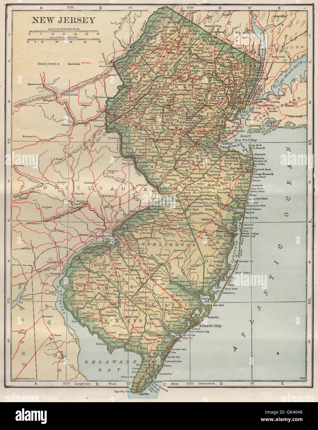 Washington new jersey map hi-res stock photography and images - Alamy