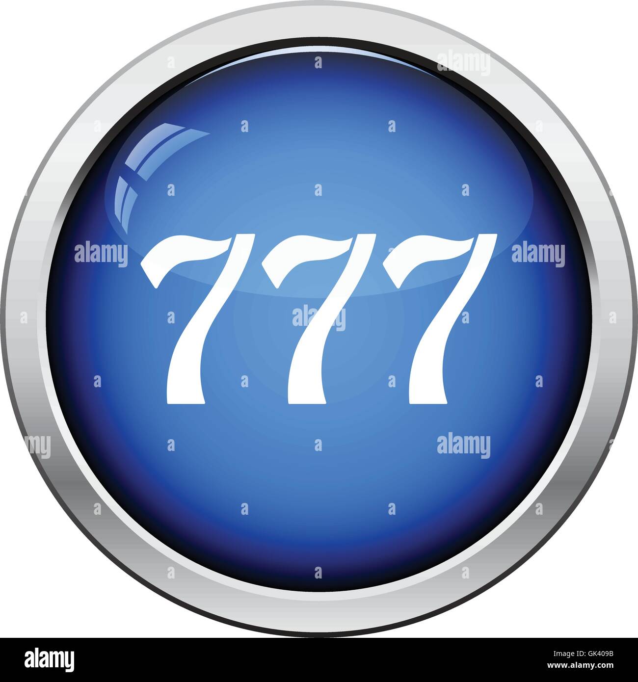 777 icon. Glossy button design. Vector illustration Stock Vector Image ...