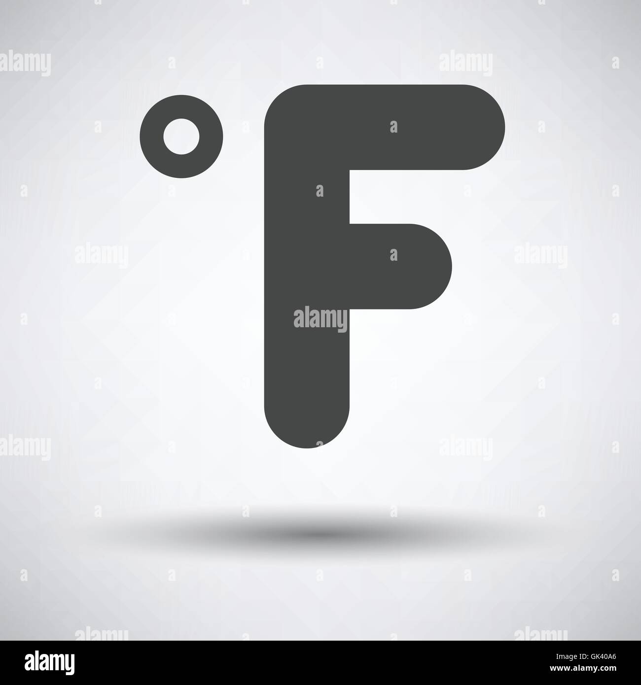 Fahrenheit degree icon on gray background with round shadow. Vector ...