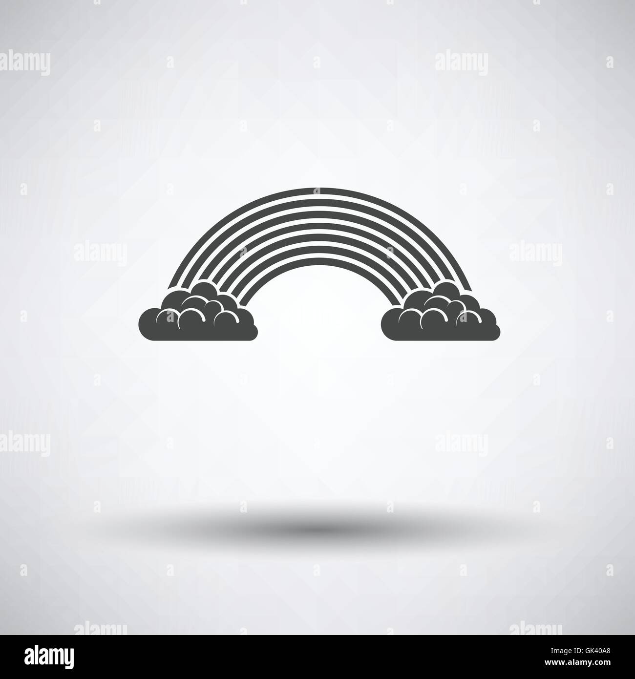 Rainbow icon on gray background with round shadow. Vector illustration ...