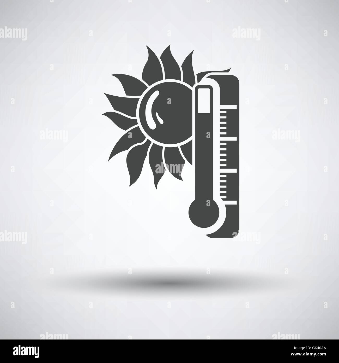 Summer heat icon on gray background with round shadow. Vector ...