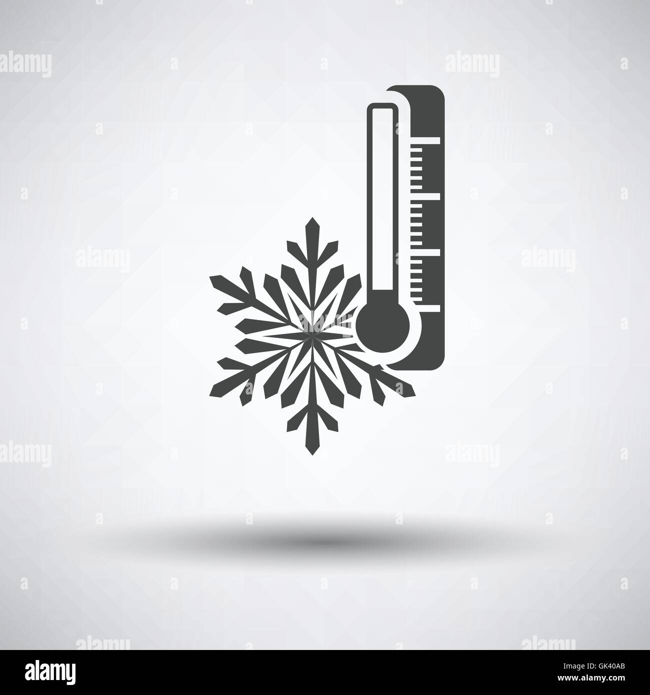 Winter cold icon on gray background with round shadow. Vector ...