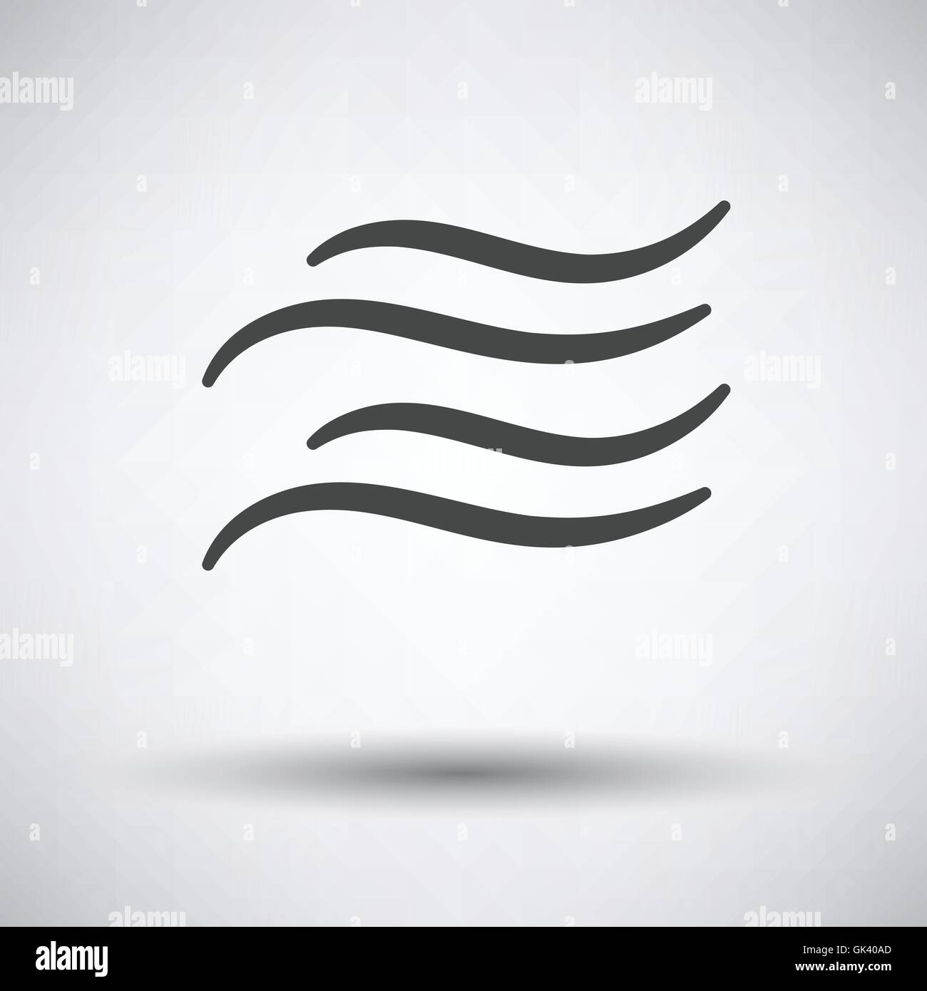 Water wave icon on gray background with round shadow. Vector ...