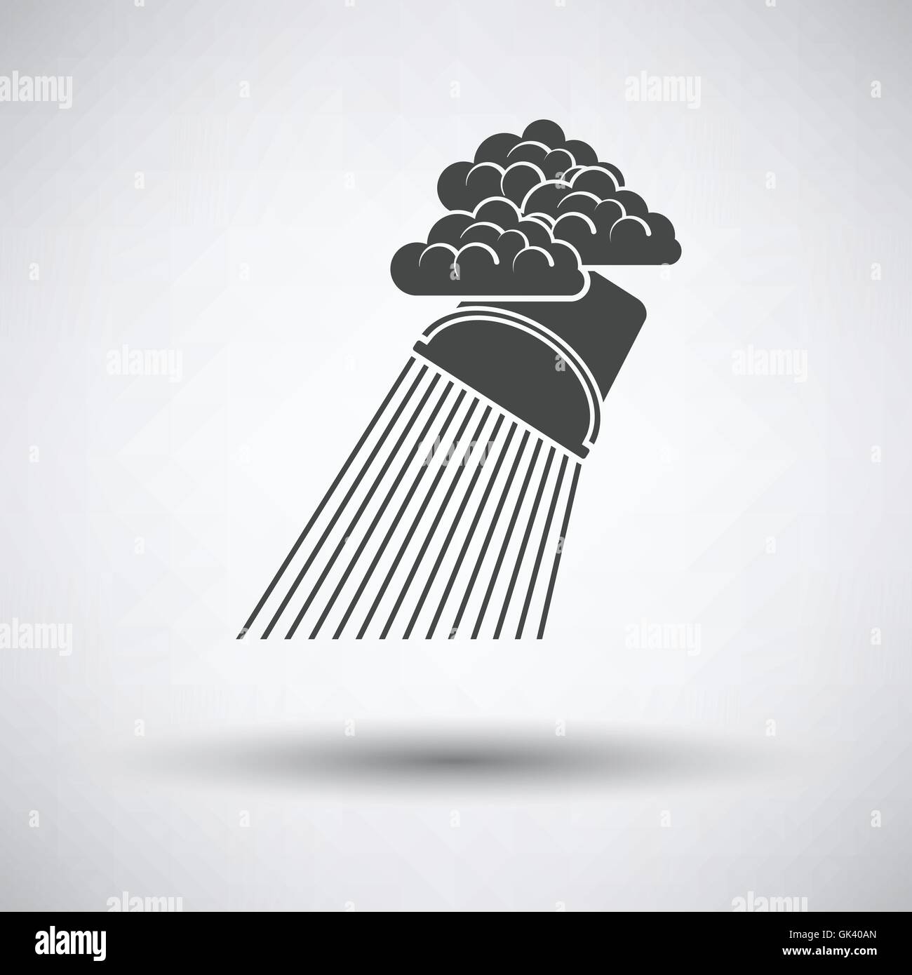 Rainfall like from bucket icon on gray background with round shadow ...